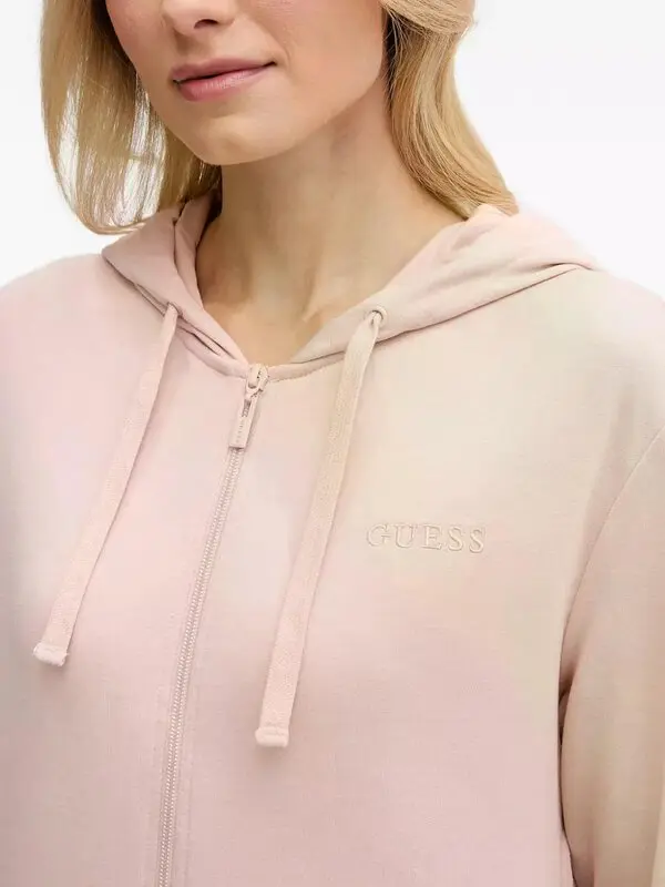 Guess Embroidered Logo Zip-up Hoodie