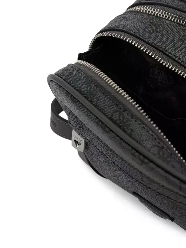 Guess Monogram Print Wash Bag - Black