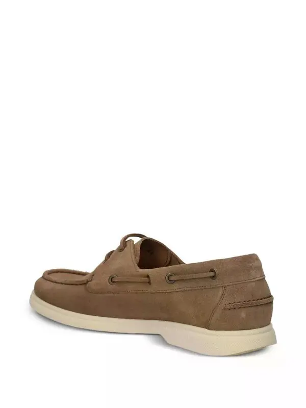 BOSS Suede Lace-up Boat Shoes