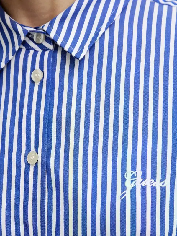 Guess Striped Logo-embroidered Shirt