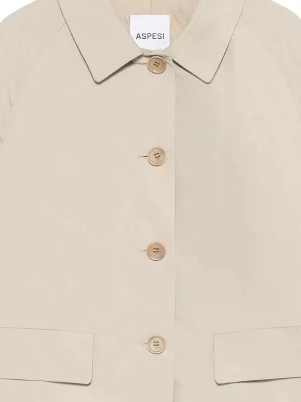 Aspesi Raglan Sleeve Button-up Jacket - Neutrals