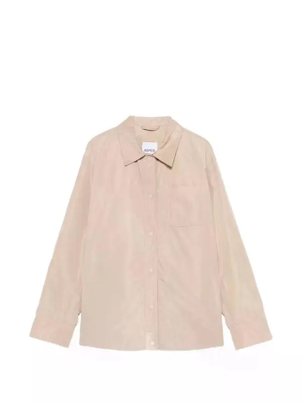 Aspesi Beige Spread Collar Shirt Jacket - Neutrals