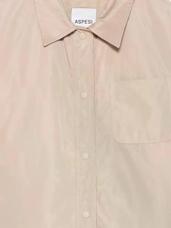 Aspesi Beige Spread Collar Shirt Jacket - Neutrals
