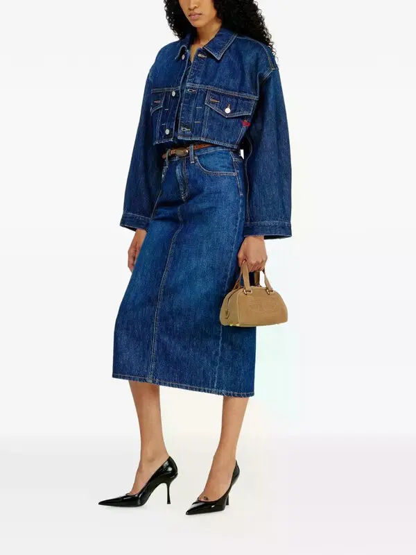 DIESEL® Cropped Oversized Denim Trucker Jacket