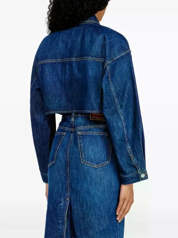 DIESEL® Cropped Oversized Denim Trucker Jacket