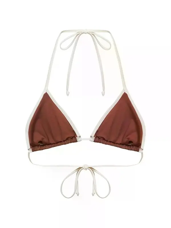 MC2 SAINT BARTH Triangle Bikini Top - Brown
