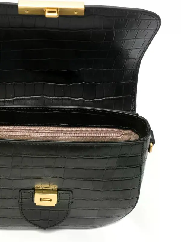 LANCASTER Exo Ily Croc-effect Leather Crossbody Bag
