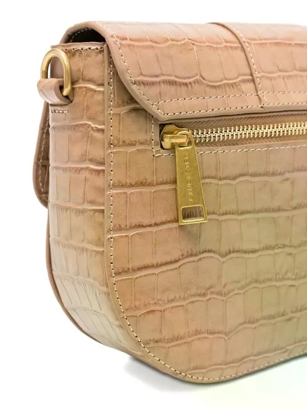LANCASTER Beige Croc-effect Cross Body Bag
