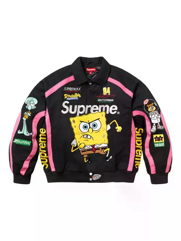 Supreme X Spongebob Squarepants Jeff Hamilton Racing Jacket - Black