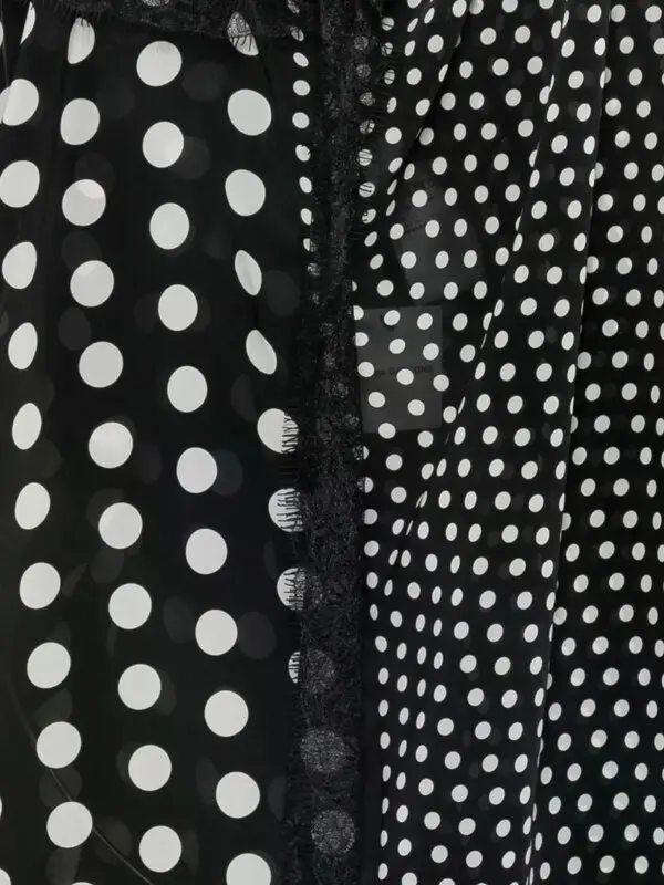 Junya Watanabe Polka-dot Lace-trimmed Midi Dress