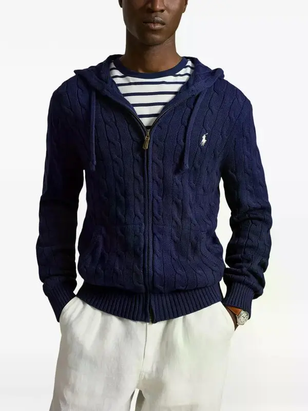 Polo Ralph Lauren Cable Knit Zip-up Hooded Cardigan