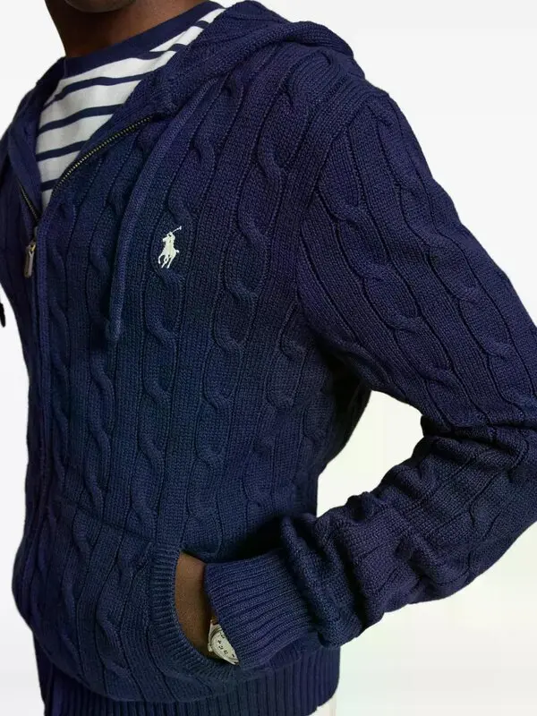 Polo Ralph Lauren Cable Knit Zip-up Hooded Cardigan