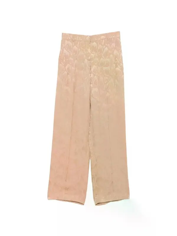 Stella McCartney Leopard-print Jacquard Wide-leg Trousers - Brown