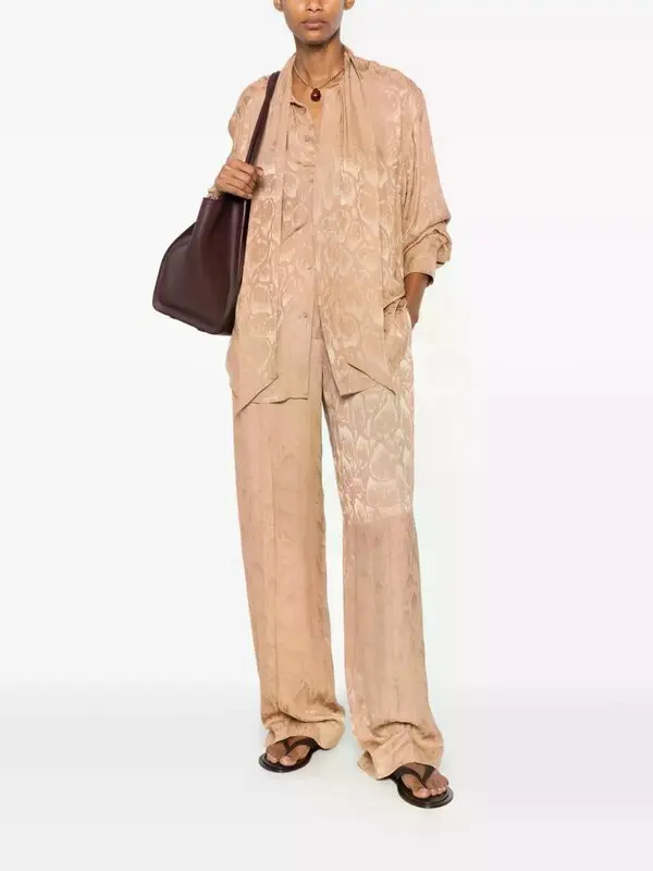 Stella McCartney Leopard-print Jacquard Wide-leg Trousers