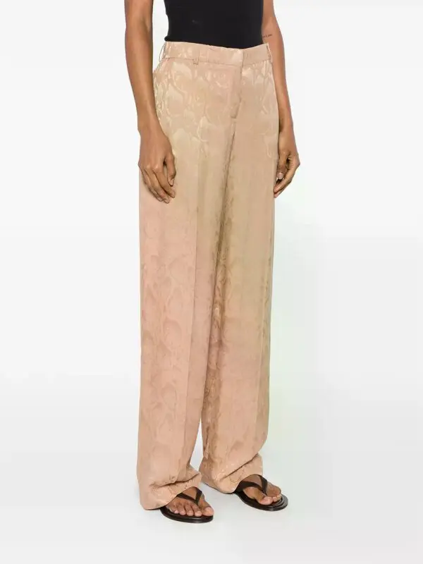 Stella McCartney Leopard-print Jacquard Wide-leg Trousers