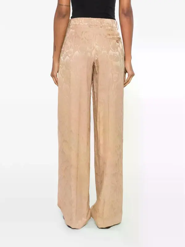Stella McCartney Leopard-print Jacquard Wide-leg Trousers