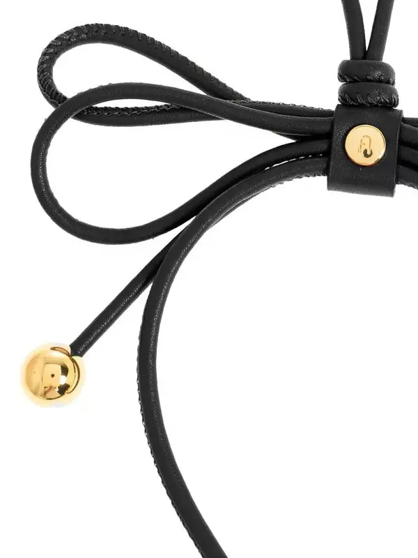 Furla Poppy Bow-detail Leather Bag Accessory - Black