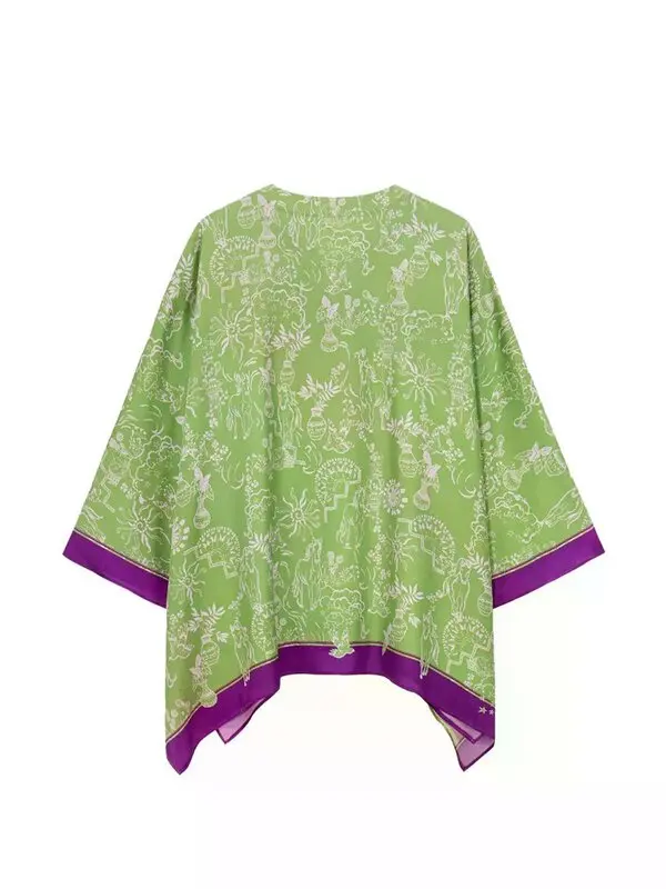 Shanghai Tang Graphic Print Tunic - Green