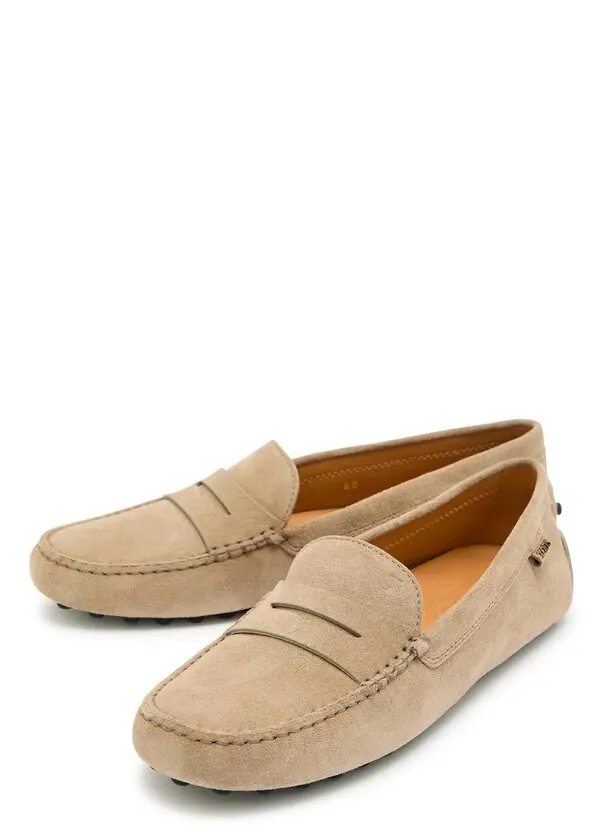 TOD'S Gommino Suede Loafers - Camel