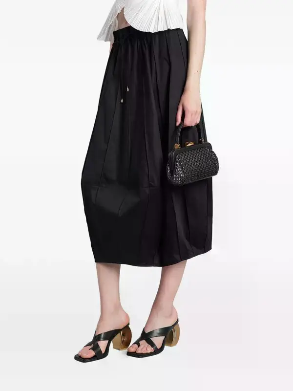 Cult Gaia Rivena Drawstring Waist Panelled Midi Skirt - Black