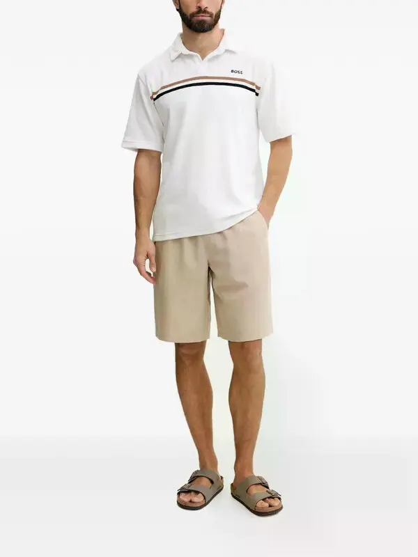 Guess Drawstring-waist Logo-patch Shorts