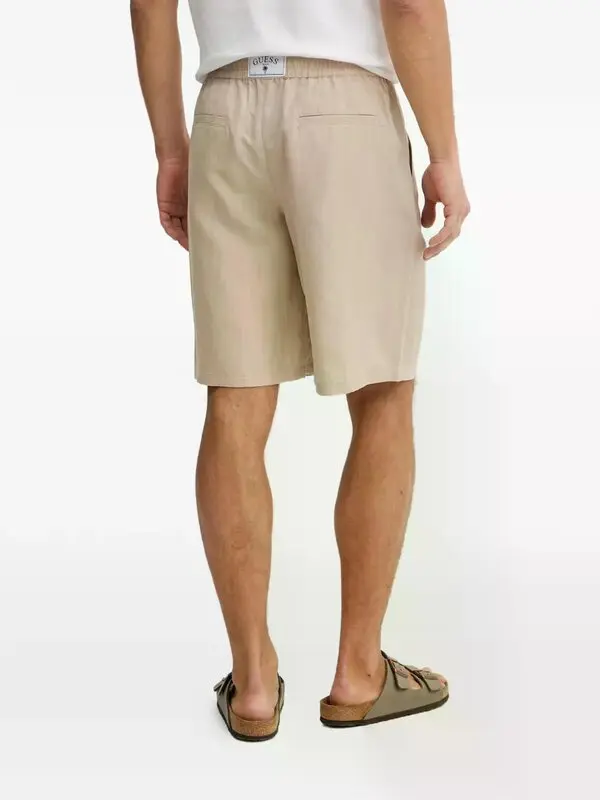 Guess Drawstring-waist Logo-patch Shorts