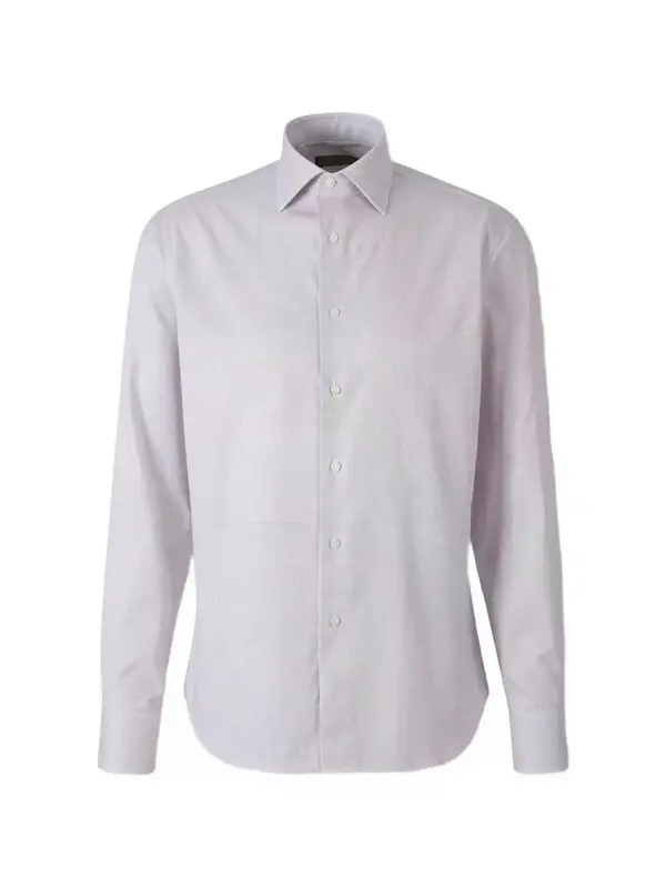 Canali Micro-check Long-sleeve Shirt