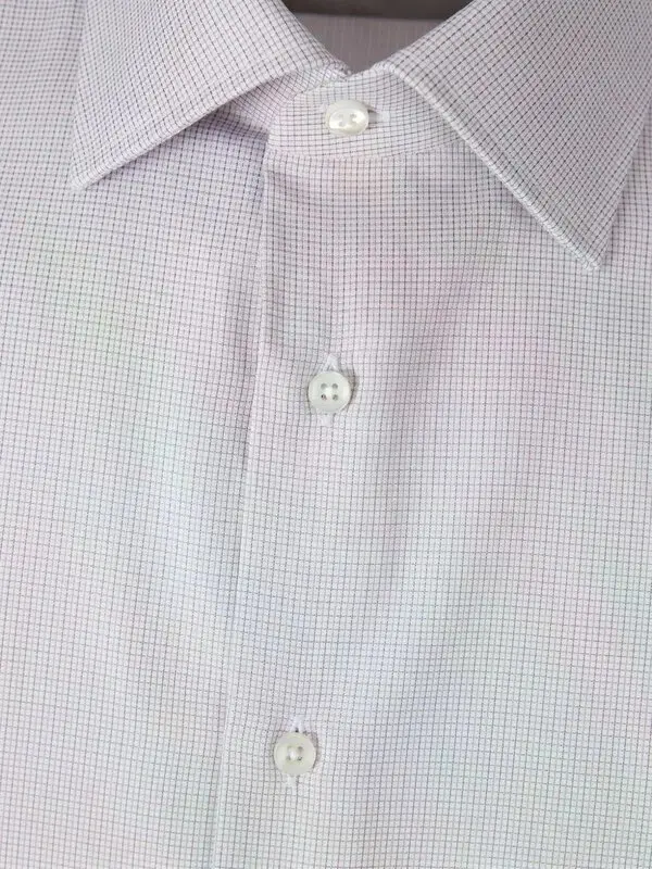 Canali Micro-check Long-sleeve Shirt
