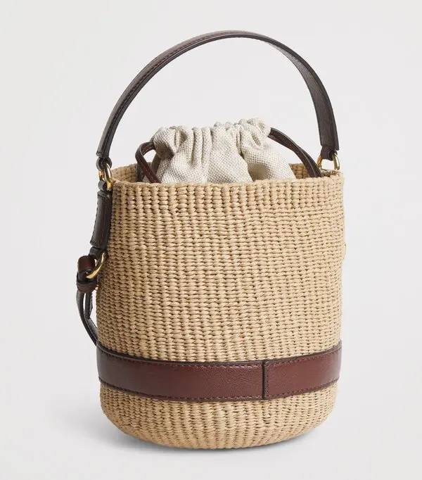 Chloé Raffia Charms Bucket Bag - Brown