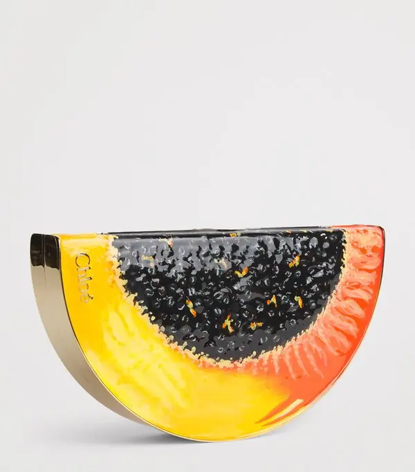 Chloé Enamel Tropics Papaya Minaudière Bag - Orange