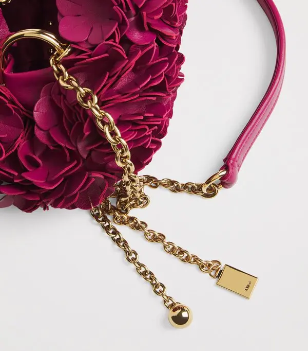 Chloé Leather Floral Shoulder Bag - Pink
