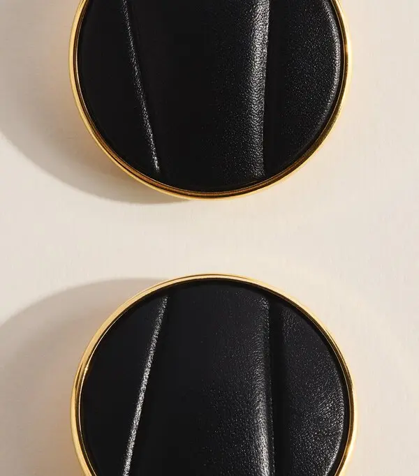 Chloé Leather Pleats Clip-on Earrings - Black