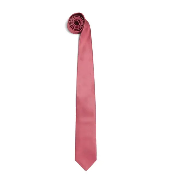 Isaia Silk Woven Neck Tie - Navy
