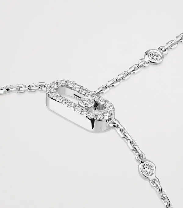 Messika Move Uno White Gold And Diamond Hand Bracelet