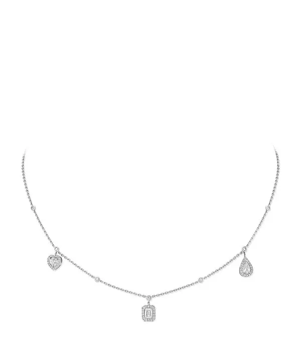 Messika My Twin Trilogy White Gold And Diamond Necklace - Silver