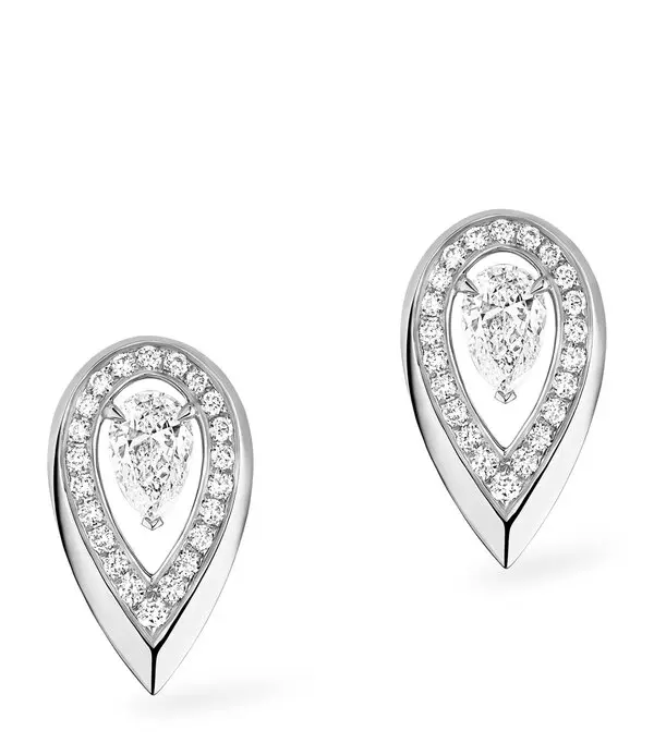 Messika White Gold And Diamond Stud Earrings - Silver