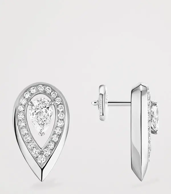 Messika White Gold And Diamond Stud Earrings - Silver