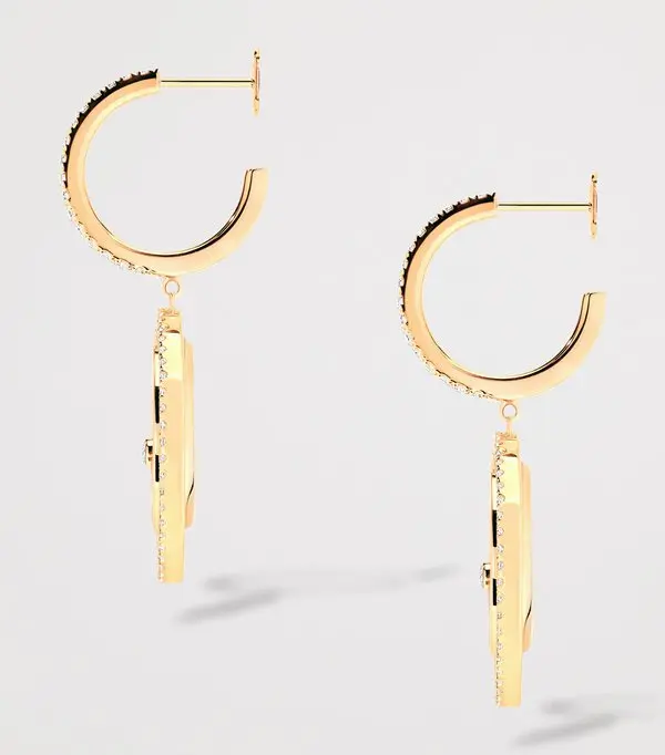 Messika Lucky Move Small Diamond And Malachite Drop Earrings