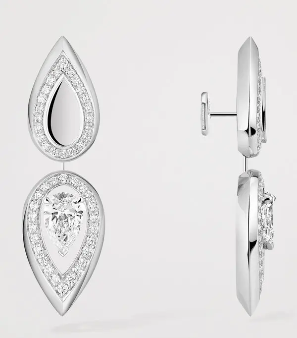 Messika Diamond And White Gold Pendant Earrings
