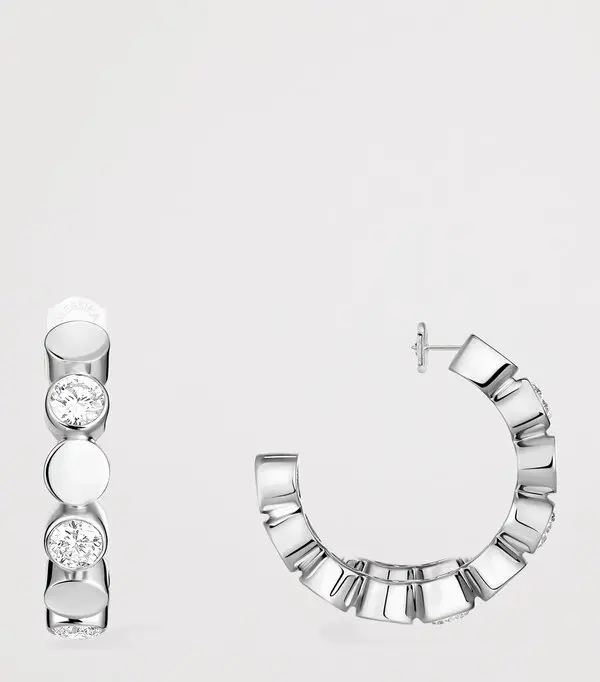 Messika D-vibes Mini Diamond And White Gold Hoop Earrings