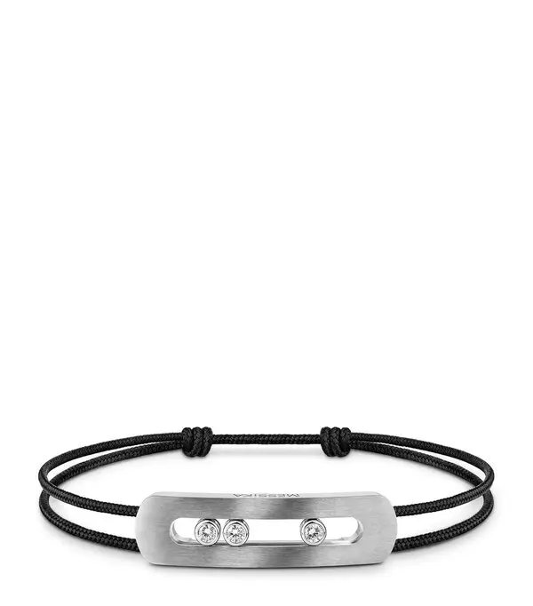 Messika Move Titanium And Diamond Cord Bracelet - Grey