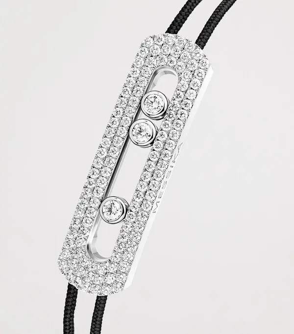 Messika Move Titanium And Diamond Pavé Large Cord Bracelet