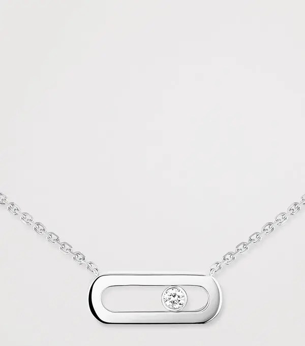 Messika Move Uno 18 Karat White Gold And Diamond Necklace