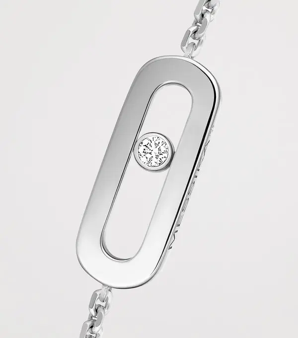 Messika Move Uno White Gold And Diamond Chain Bracelet - Silver