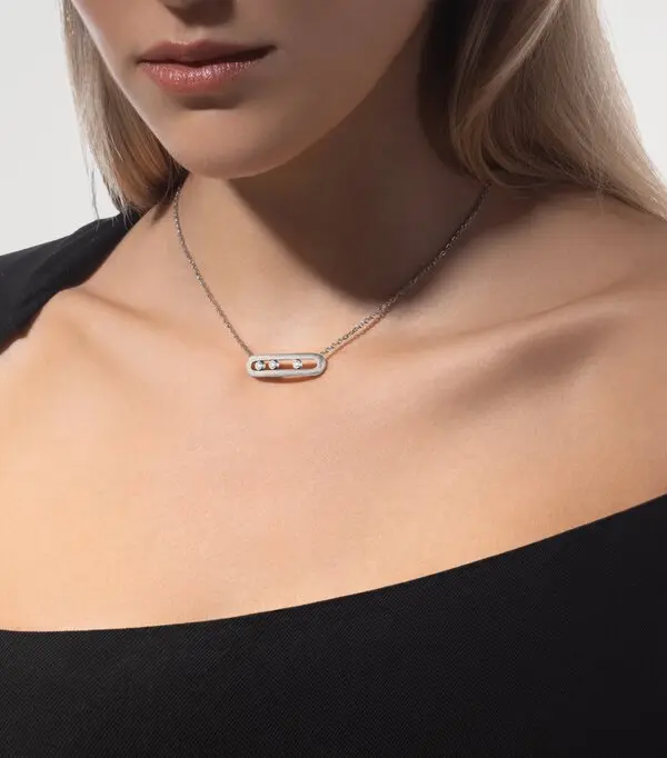 Messika Move Classique 18 Karat White Gold Diamond Necklace