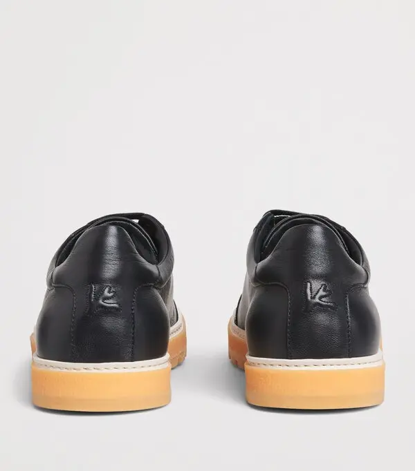 Isaia Leather Low-top Trainers With Lug Sole