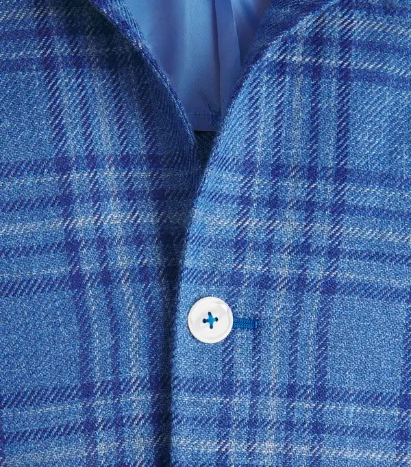 Isaia Wool-silk-linen Check Blazer
