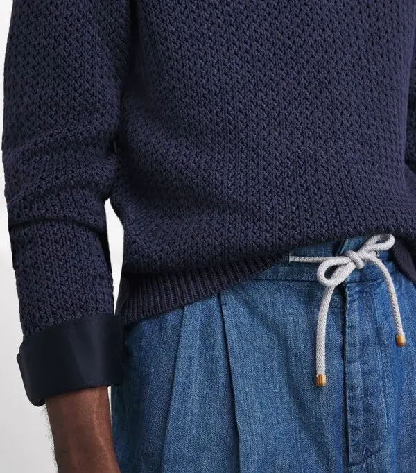Isaia V-neck Silk-cotton Knit Sweater