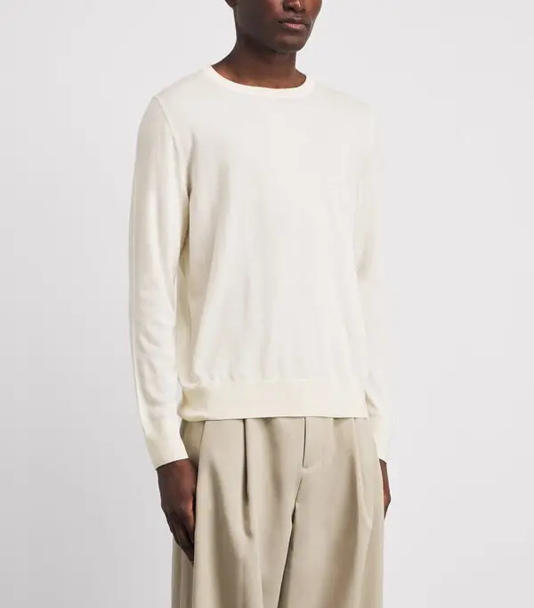 Isaia Wool Crew Neck Sweater - Ivory