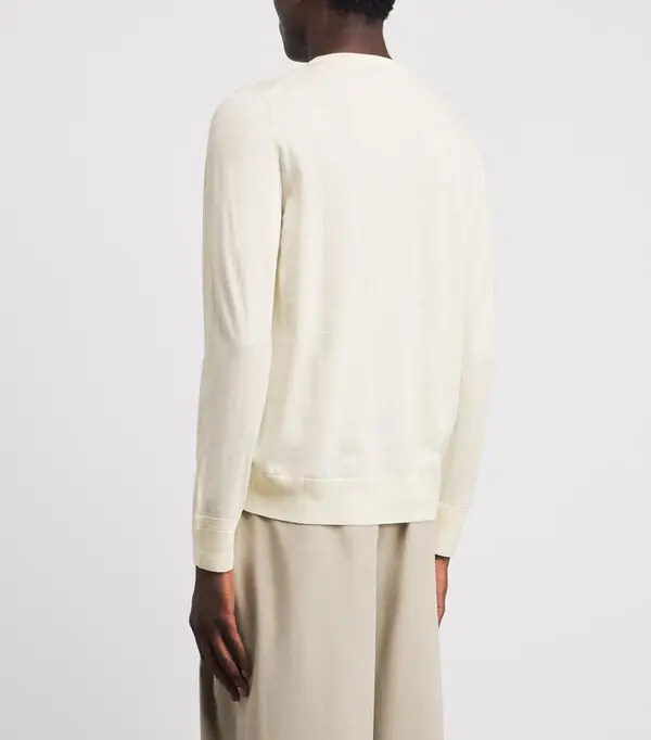 Isaia Wool Crew Neck Sweater - Ivory